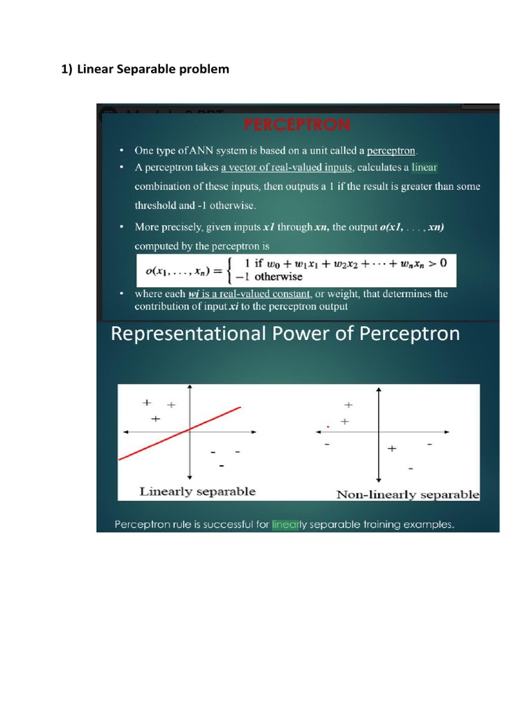 1) Linear Separable Problem | PDF