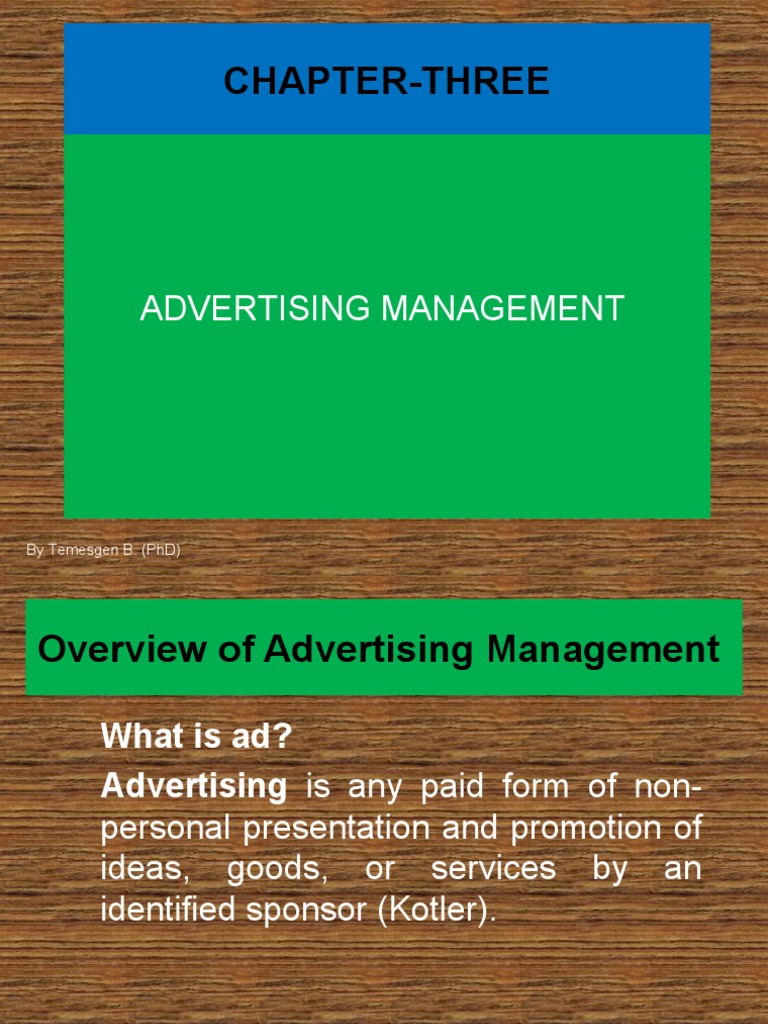 Chapter-Three: Advertising Management | PDF | Advertising | Marketing
