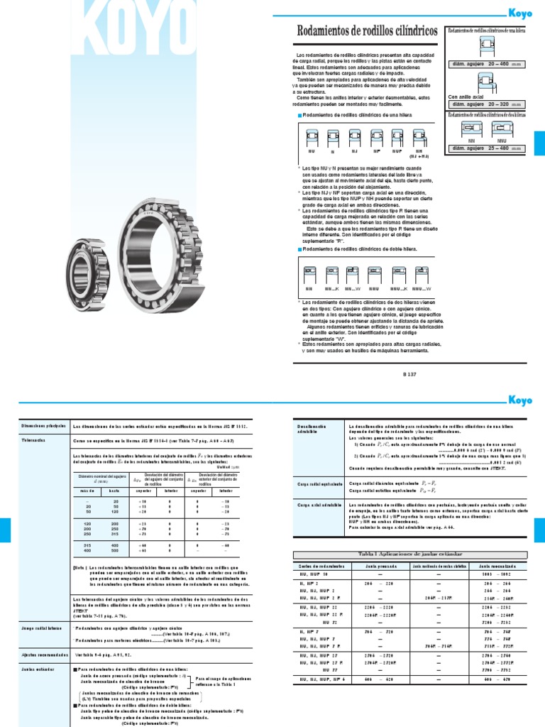 5 Rodamientos de Rodillos Cilíndricos | PDF