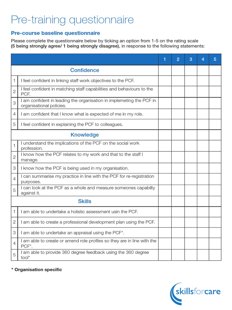 Pre-post-follow up PCF questionnaires | PDF | Social Work | Questionnaire