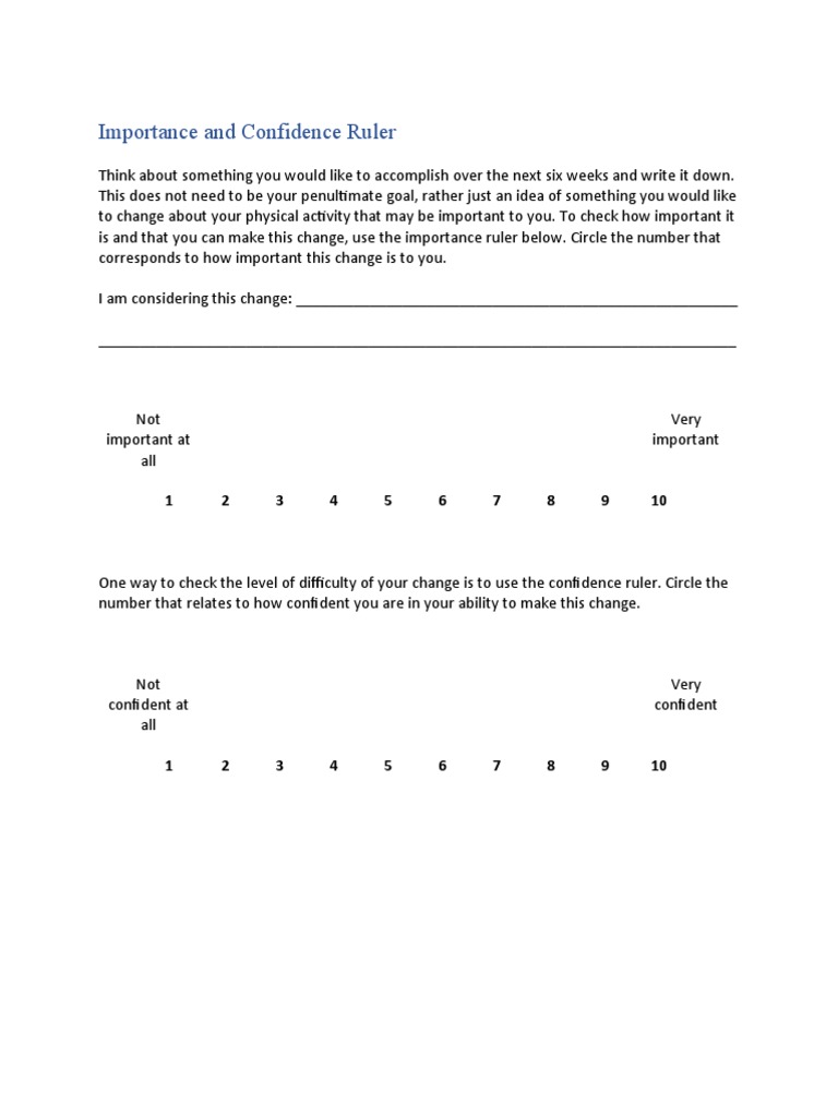 Importance and Confidence Rulers Guide | PDF | Career & Growth | Business