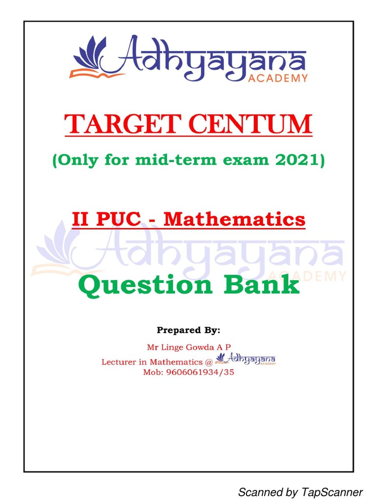Math 2nd Puc Scribd | PDF