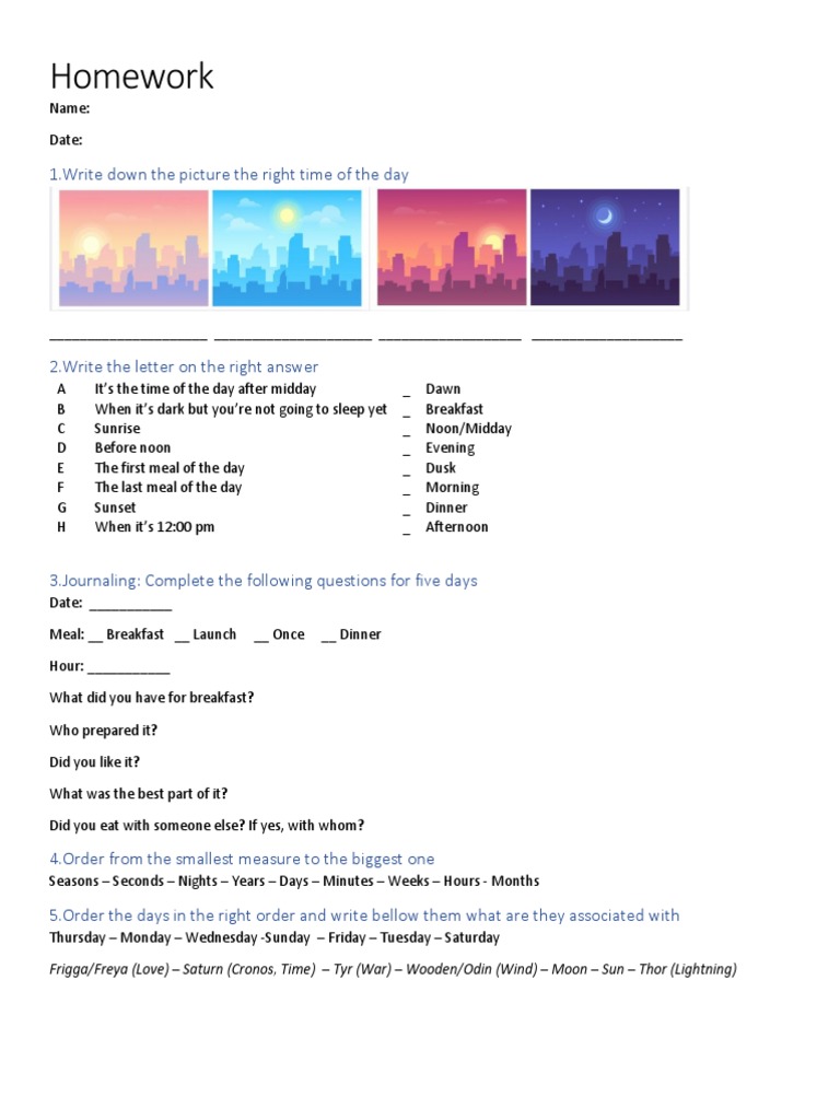 Homework 01 Pdf Meal