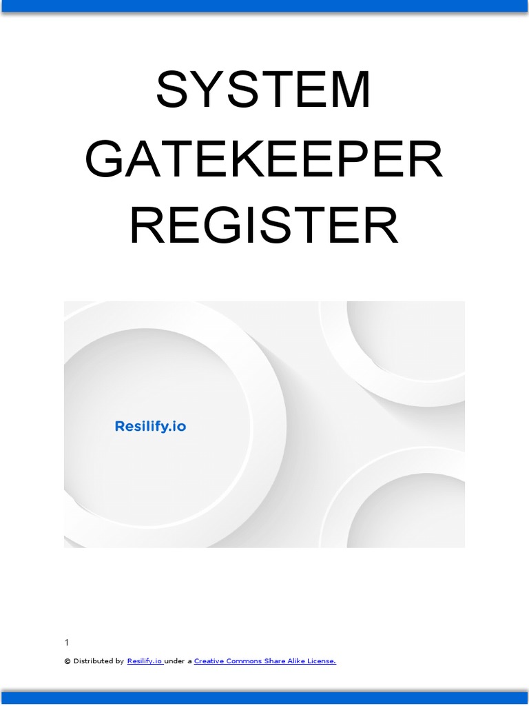System Gatekeeper Register | PDF | Home & Garden | Technology & Engineering