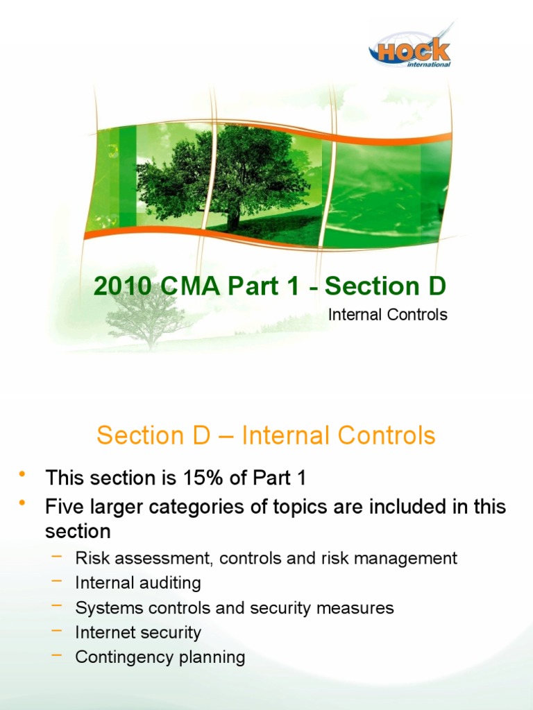 New CMA Part 1 Section D | PDF | Internal Control | Audit