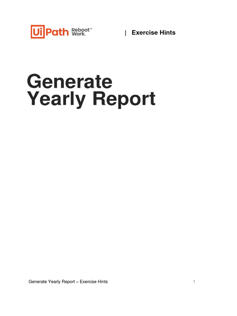 Generate Yearly Report - 2020.10 Exercise Hints | PDF | Extensible Application Markup Language ...