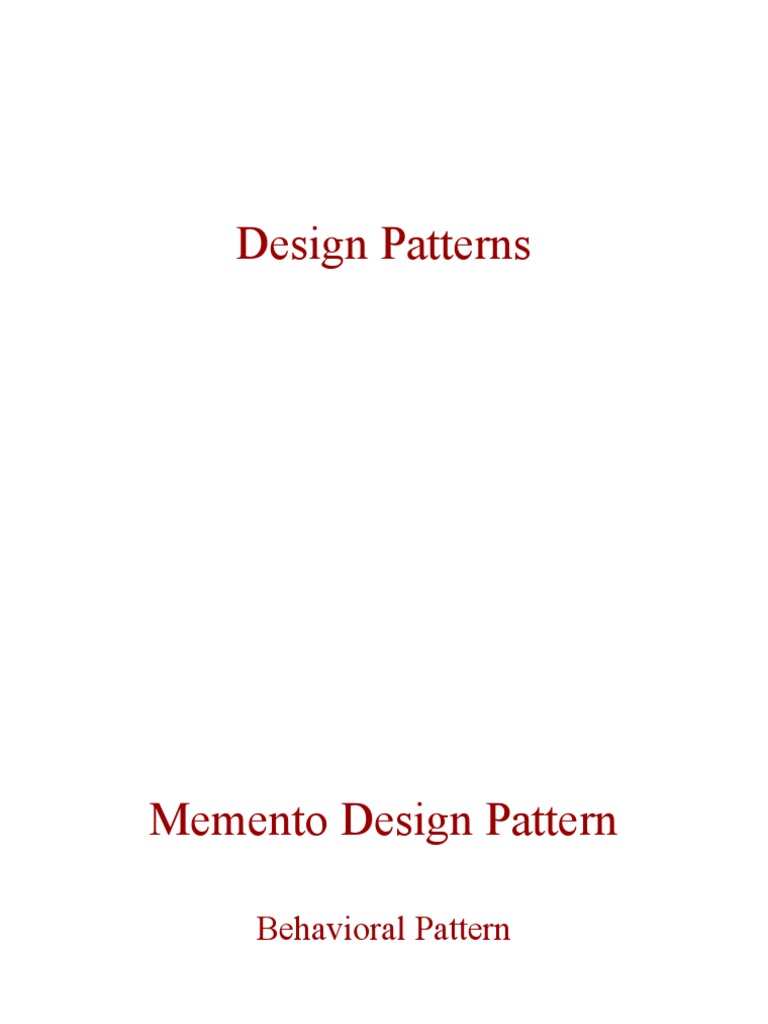 Memento | PDF | Class (Computer Programming) | Method (Computer Programming)