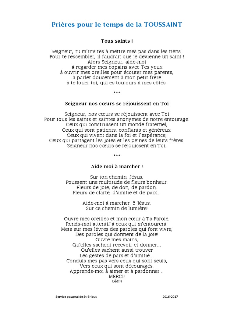 Prières Toussaint | PDF