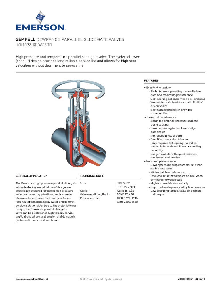 High Pressure Cast Steel: Sempell Dewrance Parallel Slide Gate Valves ...