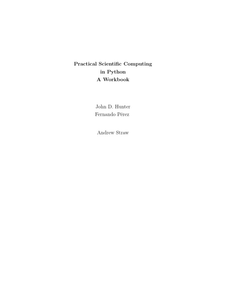 Practical Scientific Computing In Python A Workbook Pdf Convolution Fourier Transform
