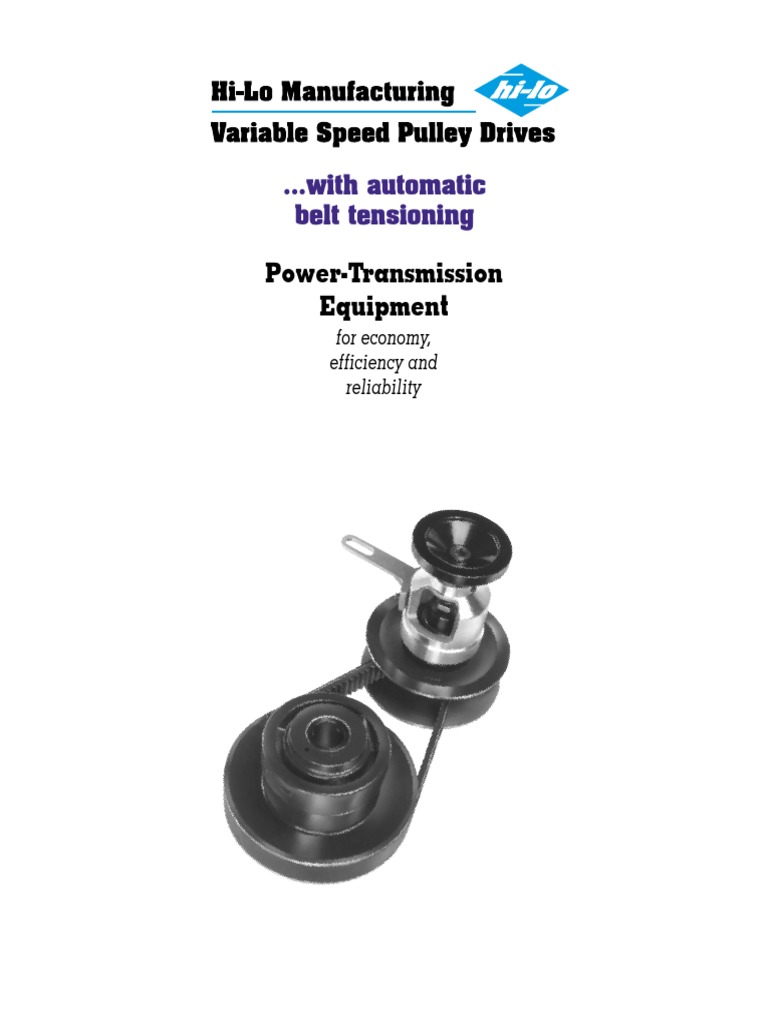 Variable Speed Pulley - Catalogue | PDF