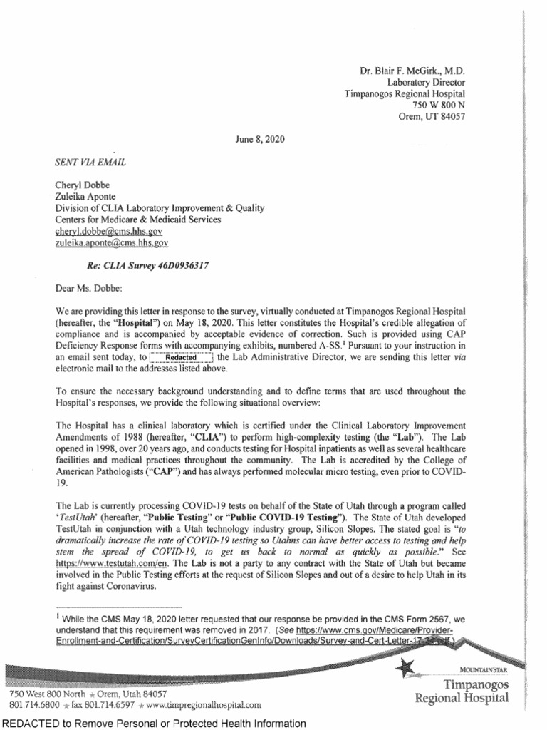 CLIA Report Response and Actions | PDF