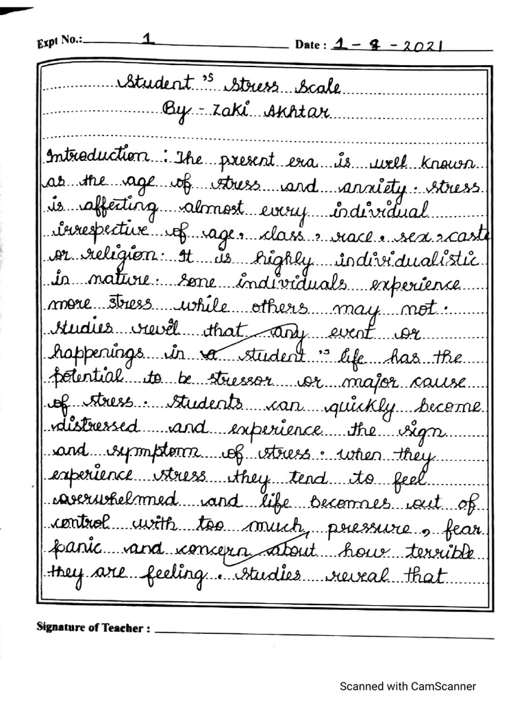 Student Stress Scale | PDF