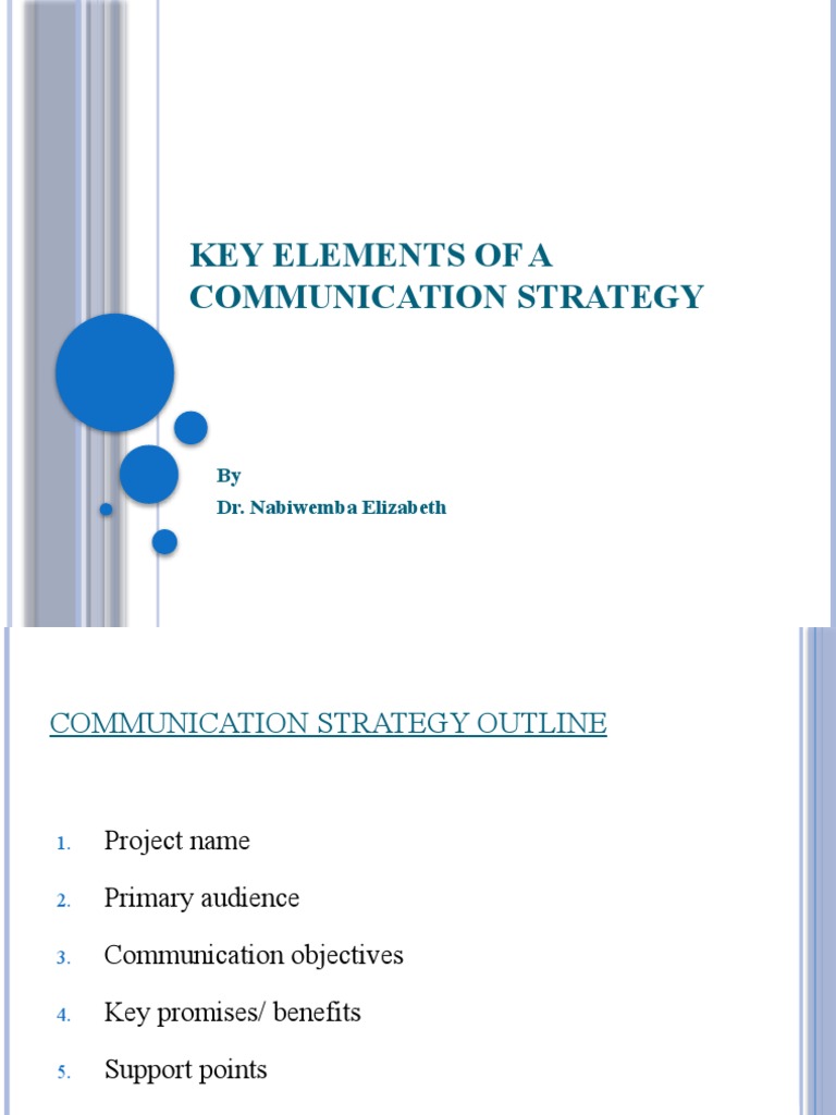 Key Elements of a Communication Strategy | PDF | Communication | Goal