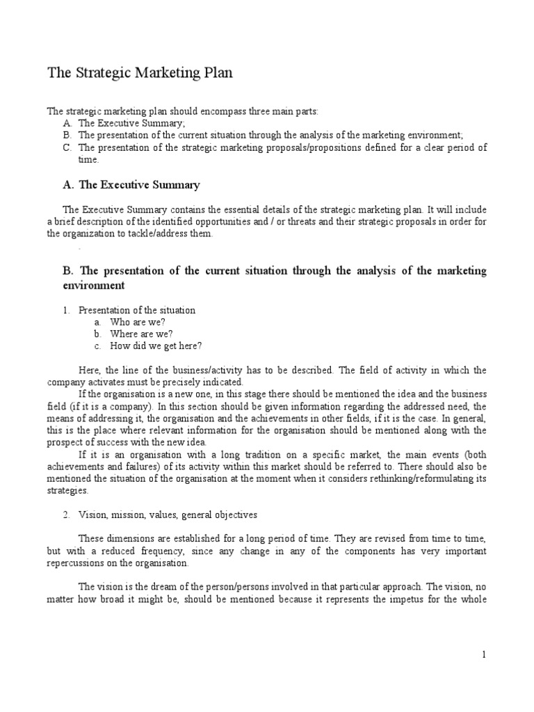 Strategic Marketing Plan Structure | PDF | Marketing Strategy | Marketing