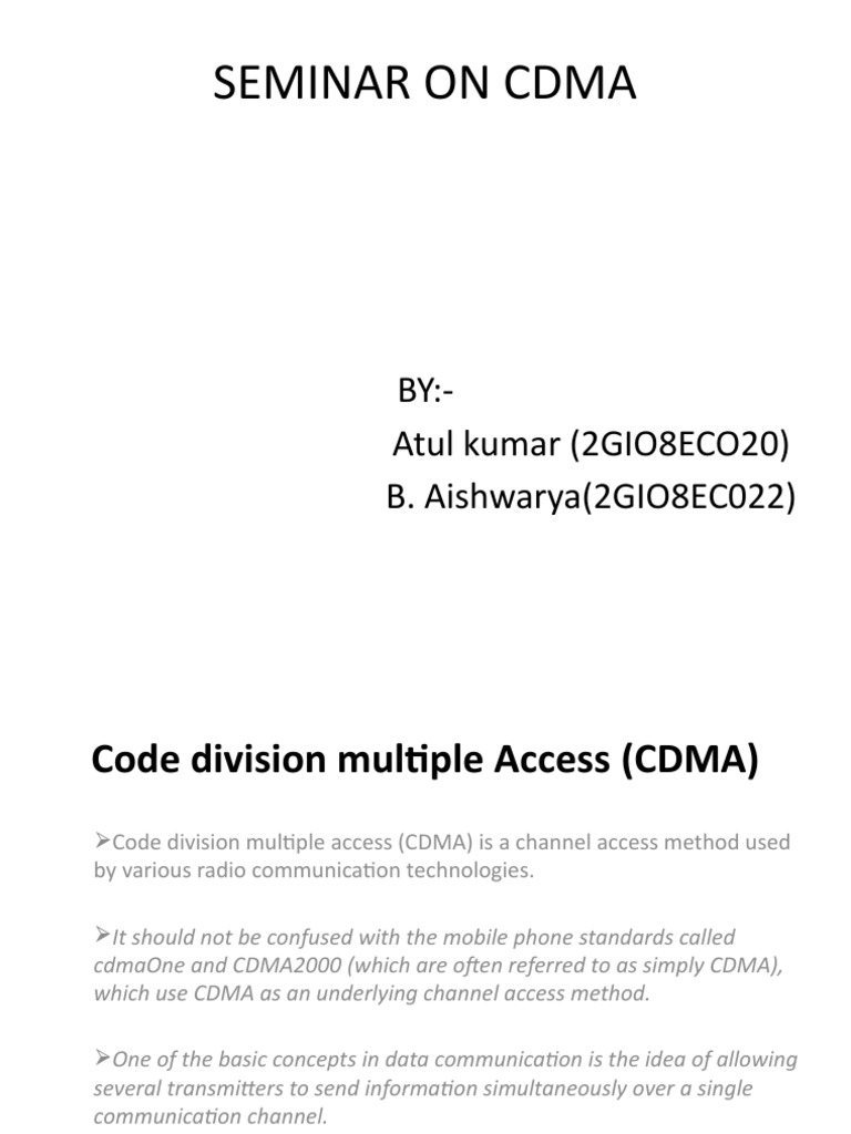 Code Division Multiple Access | PDF | Channel Access Method | Network ...
