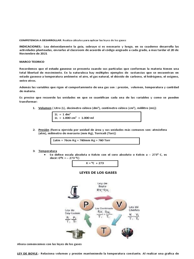 Guia 6 - Gases | PDF | Gases | Temperatura