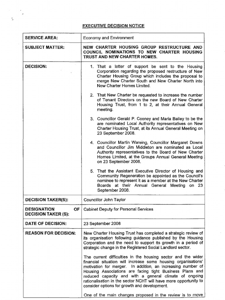 NCHT Group Company and Board Restructure AGM 23 Sept 2008 (TMBC ...