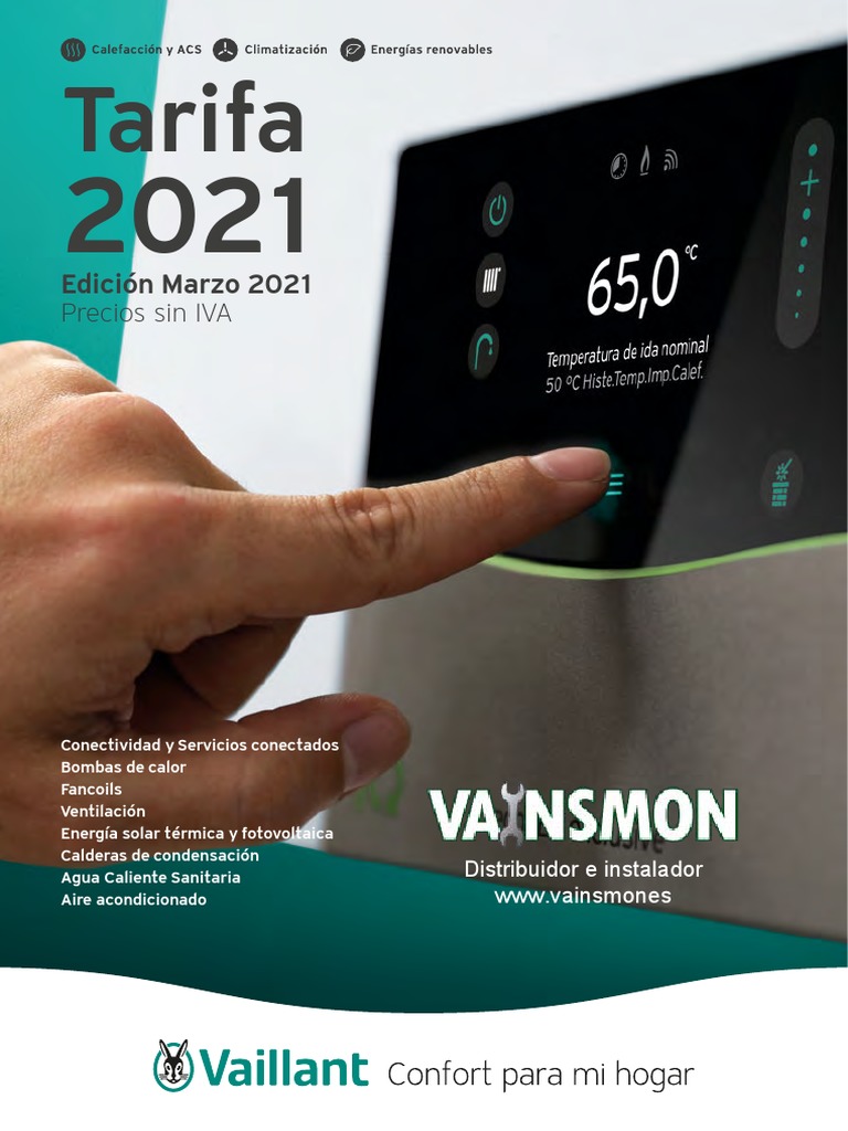 Catalogo Tarifa Vaillant 2021 | PDF | Bomba de calor | Uso eficiente de energía