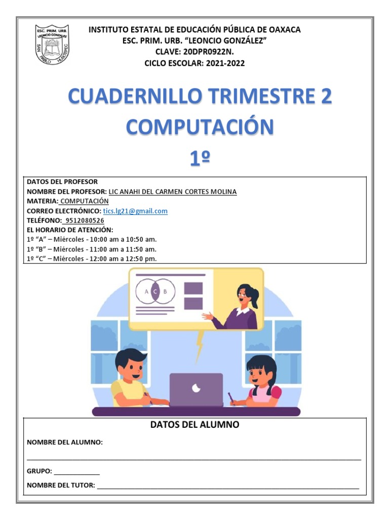 Cuadernillo 1ro Trimestre 2 | PDF | Ventana (informática) | Computadora de escritorio