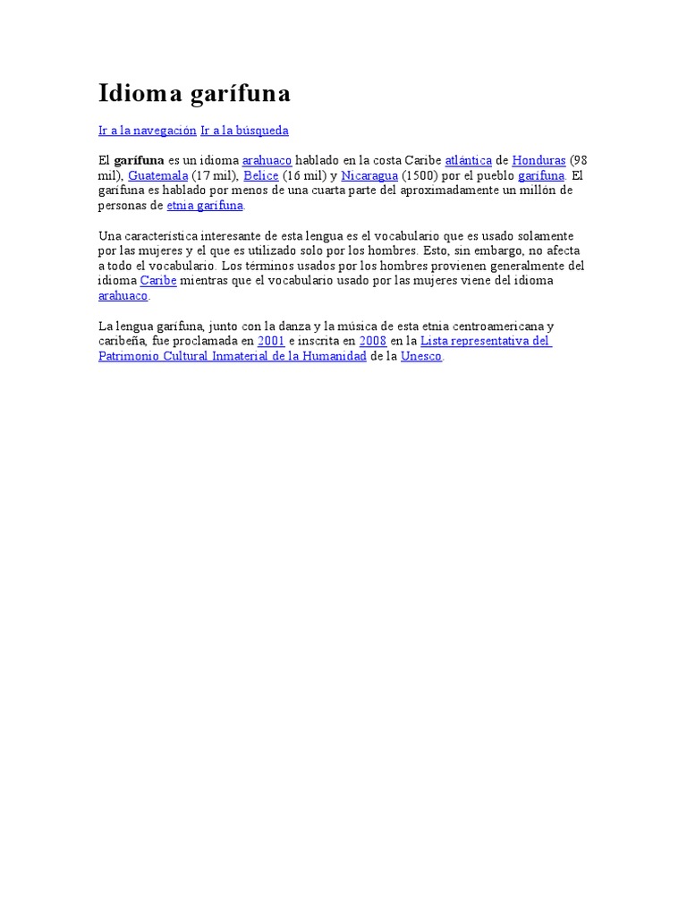 Idioma Garífuna | PDF