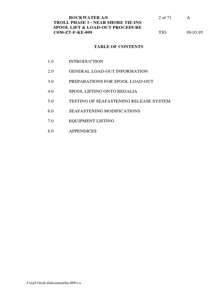 Spool Lift and Loadout Procedure | PDF | Pipe (Fluid Conveyance) | Pump