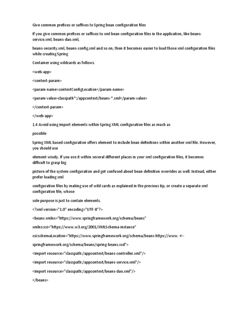 Give Common Prefixes or Suffixes To Spring Bean Configuration Files | PDF