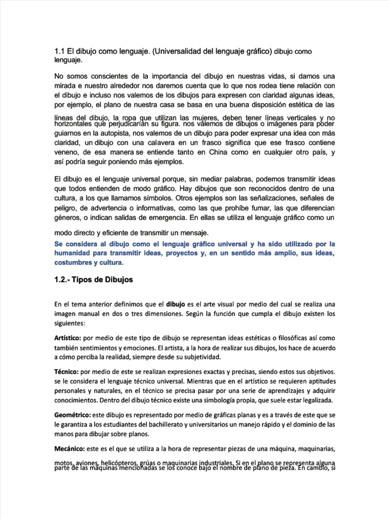 El dibujo como lenguaje universal: tipos y elementos básicos | PDF ...