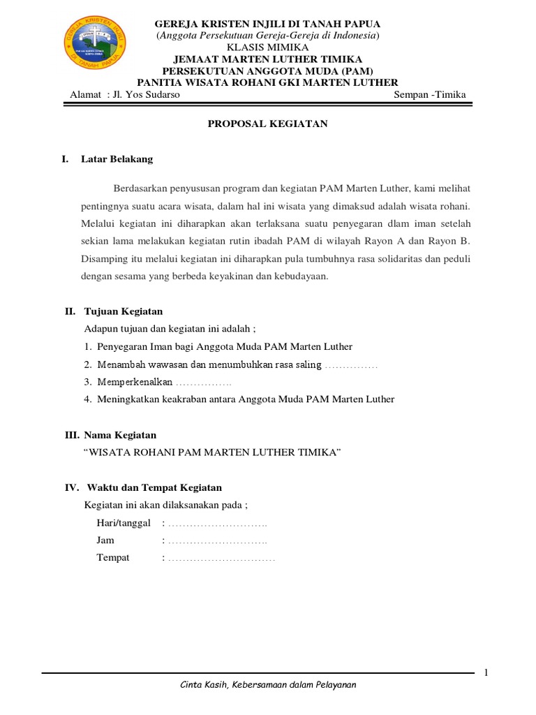 Proposal Wisata Rohani | PDF