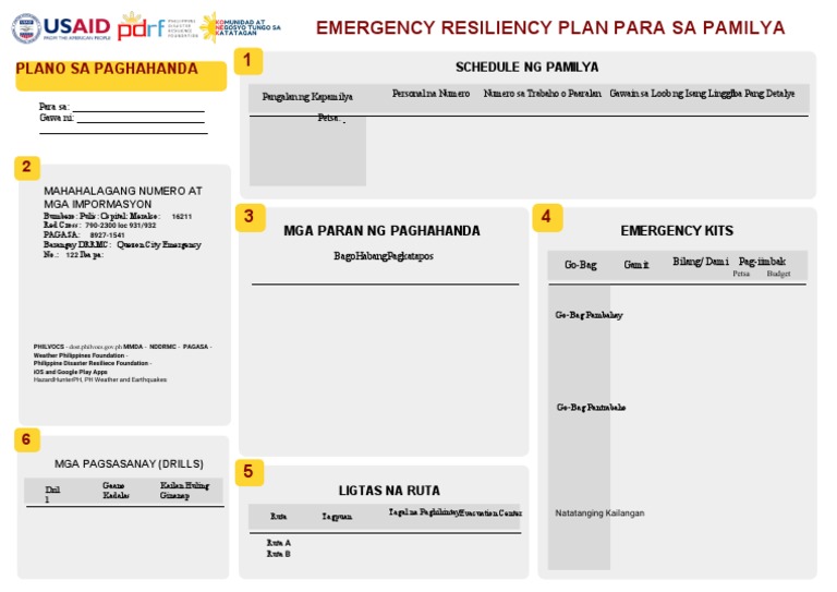 Emergency Resiliency Plan para Sa Pamilya | PDF