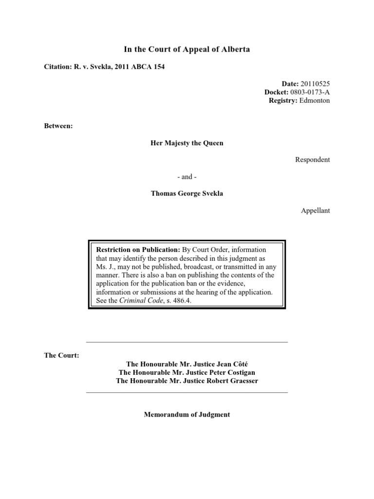 In The Court of Appeal of Alberta | PDF | Reasonable Doubt | Judgment (Law)