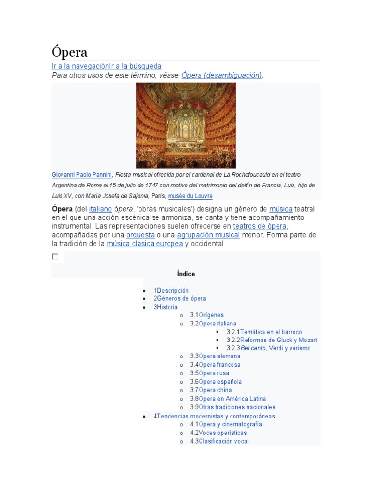 Ópera | PDF | Ópera | Música clásica