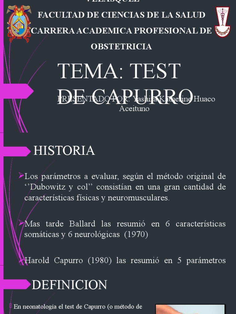 Test de Capurro | PDF | Medicina | Ciencias de la Salud