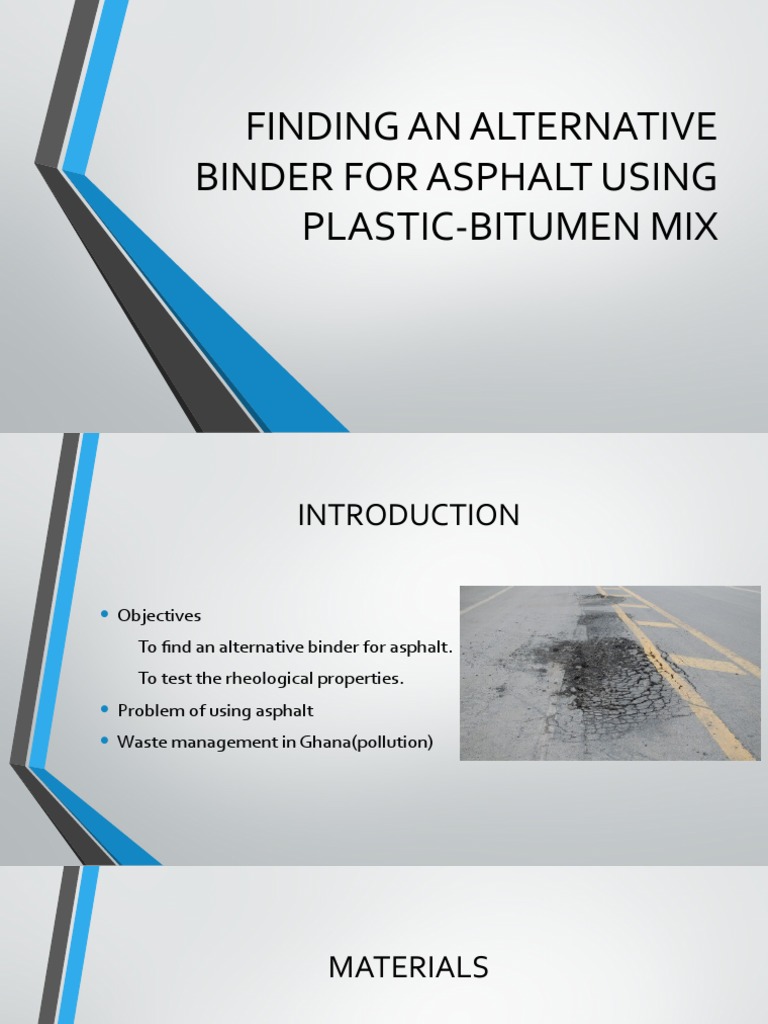 Finding An Alternative Binder For Asphalt Using Plastic-Bitumen | PDF ...