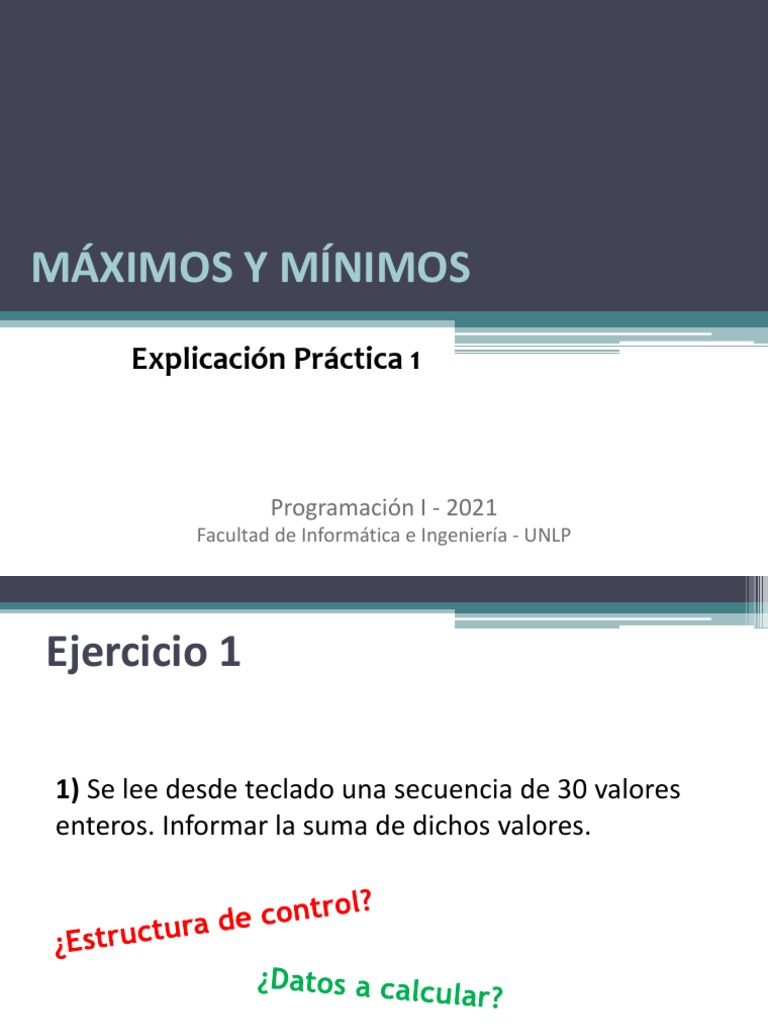 01-Maximos y Minimos | PDF | Informática | Programación de computadoras