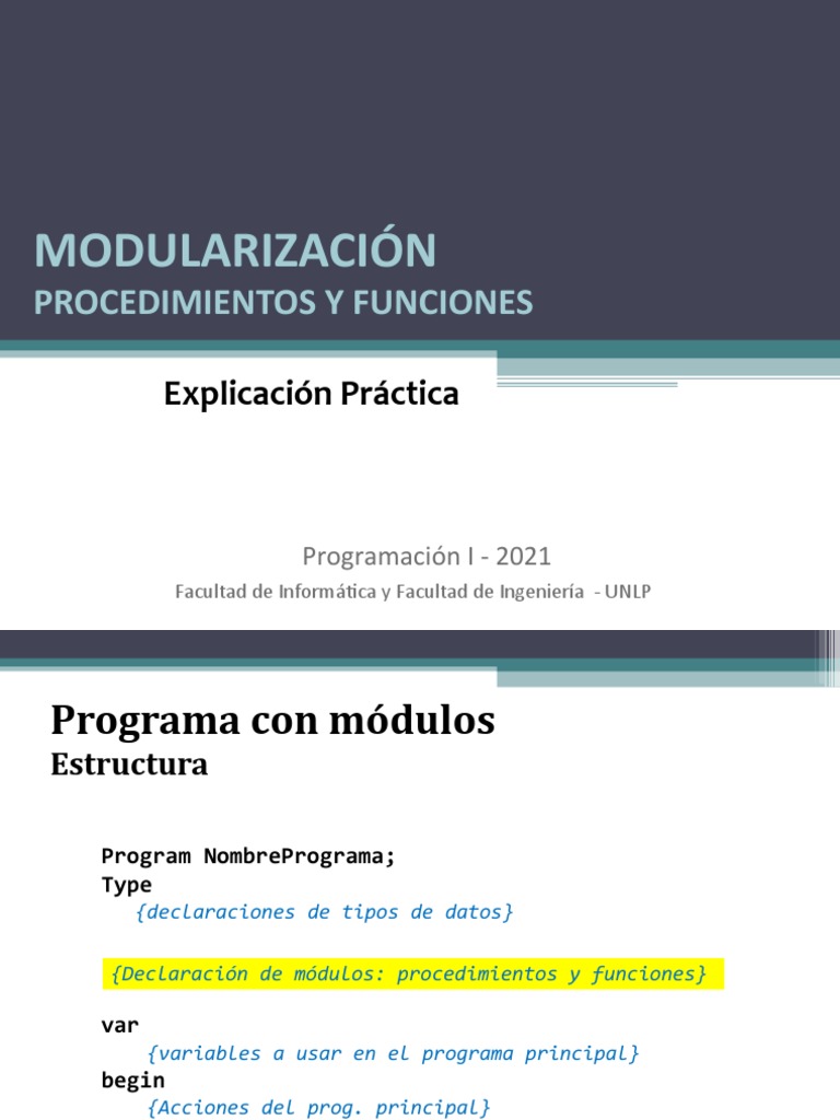 03 Modularizacion | PDF | Parámetro (programación de computadora ...