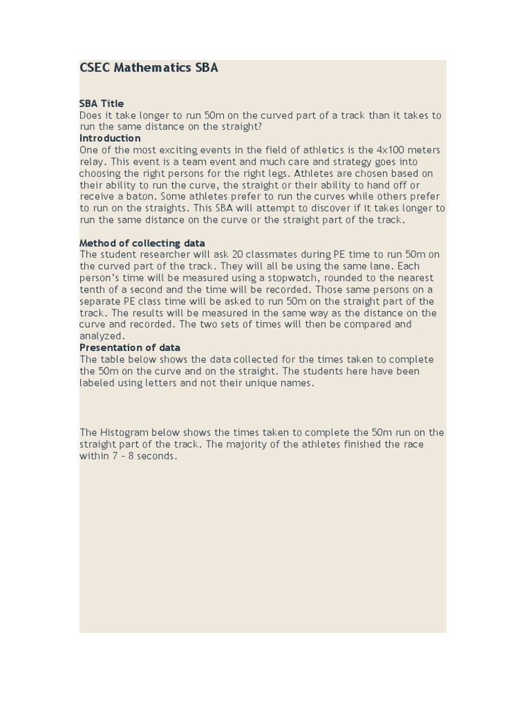 CSEC Mathematics SBA | Download Free PDF | Histogram | Scientific Method