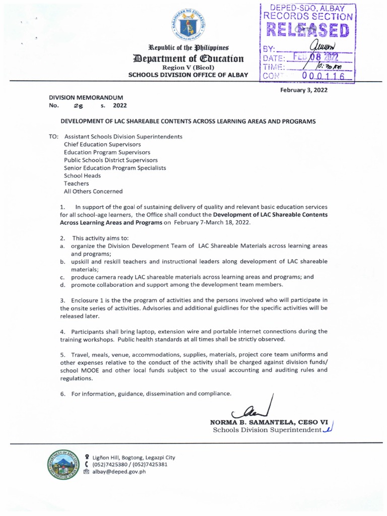 DM 28 S. 2022 Development of LAC Shareable Contents Across Learning ...