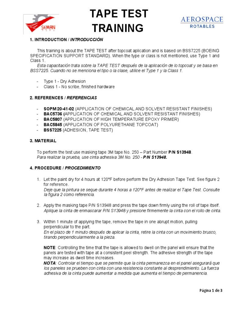Procedimiento de Tape Test BSS7225 | PDF | Equipo de oficina