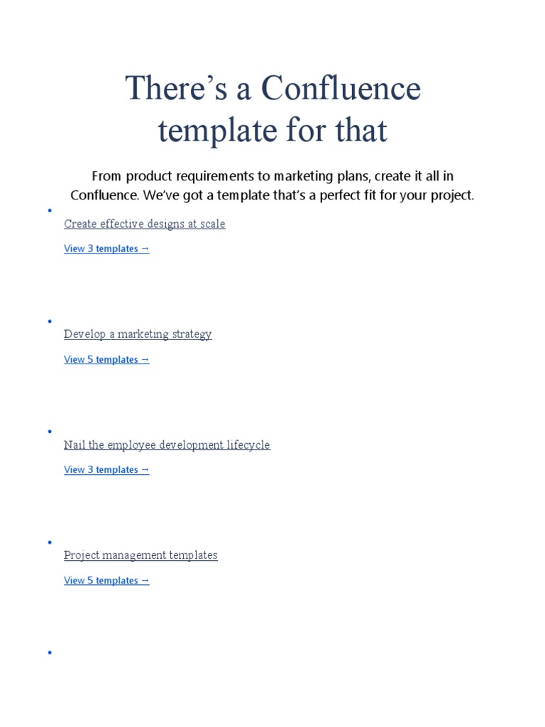 Confluence Templates for Every Project | PDF | Accountability | Computing