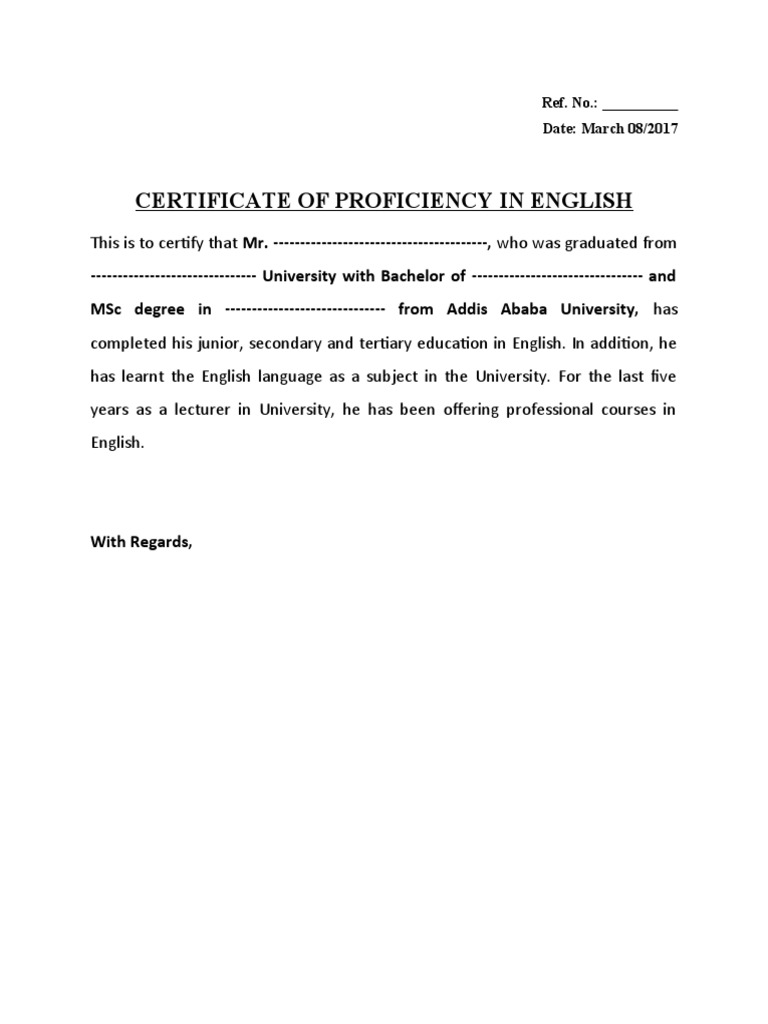 Certificate of English Proficiency | PDF | Career & Growth | Business