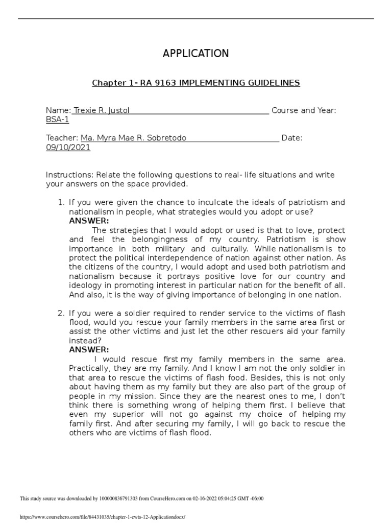 Application: Chapter 1-Ra 9163 Implementing Guidelines | PDF