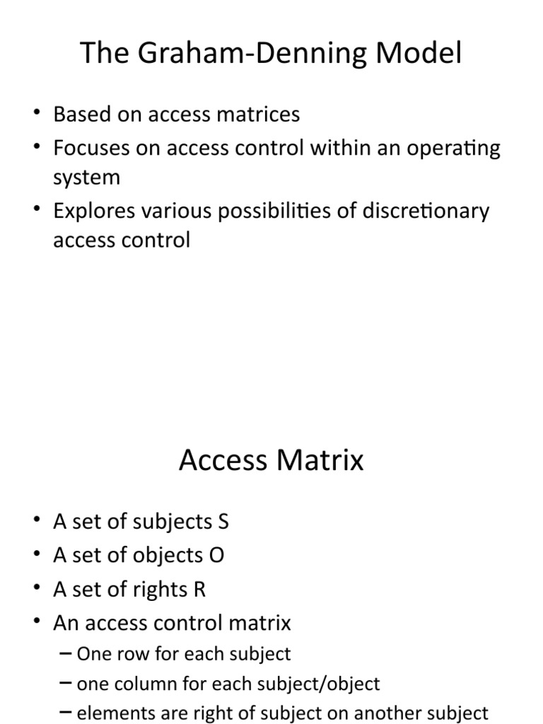 Graham - Denning Security Model - Dushantha | PDF | Matrix (Mathematics ...