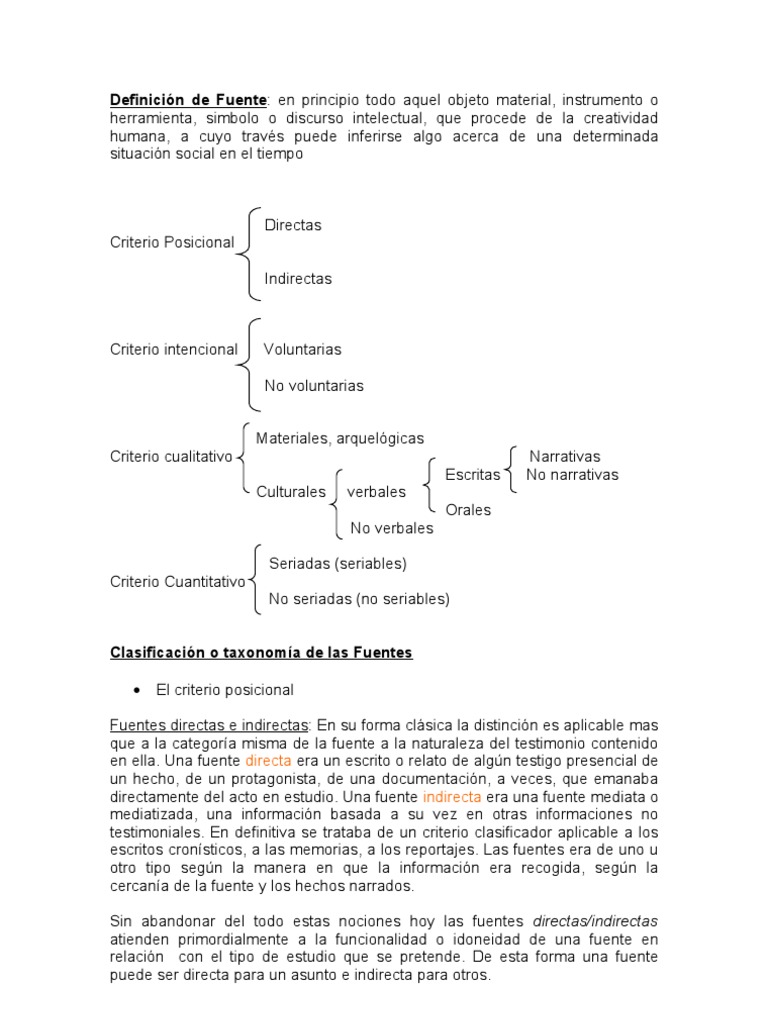 Clasificación de Fuentes Históricas | PDF | Testimonio | Arqueología