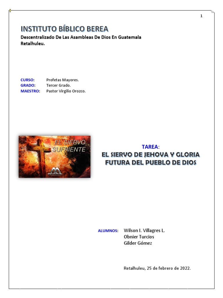 El Siervo de Jehova Sufriente | PDF | Cristo (título) | Salvación