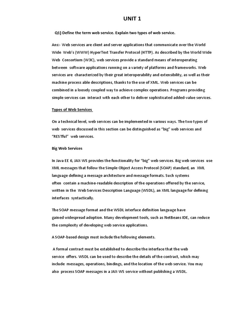 Web Services Notes | PDF | Soap | Web Service