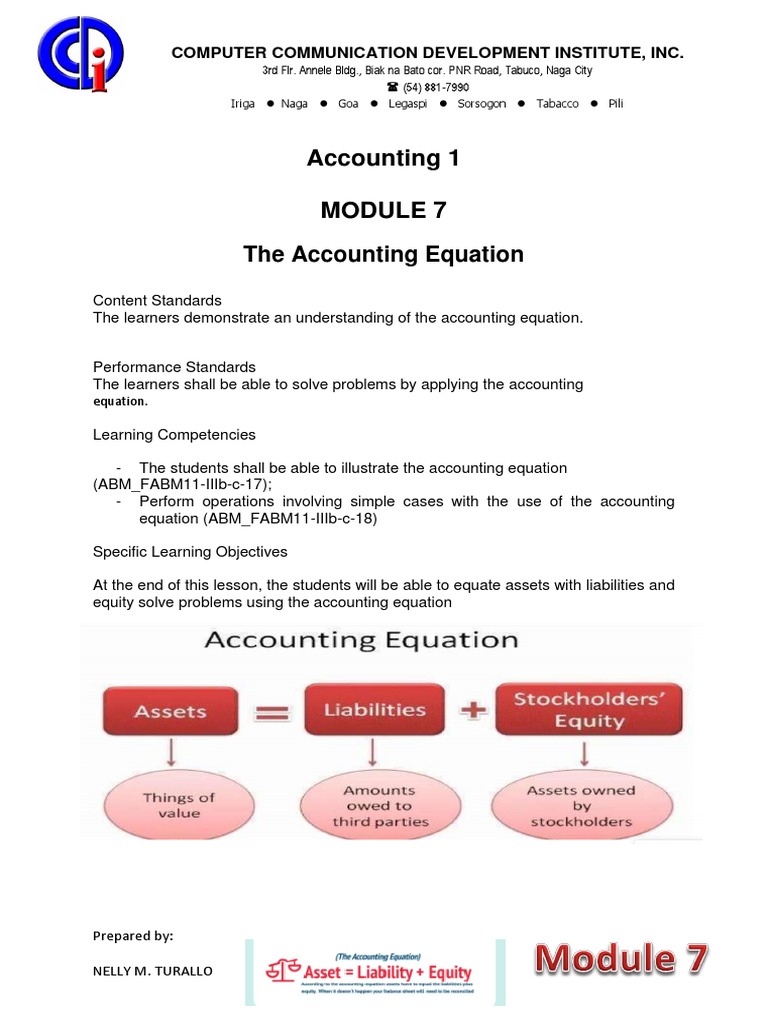 Gr11 MODULE 7 ACCOUNTING BOOKS | PDF | Equity (Finance) | Balance Sheet
