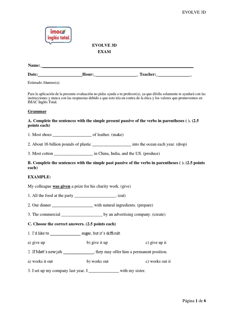 Exam Evolve 3d | PDF