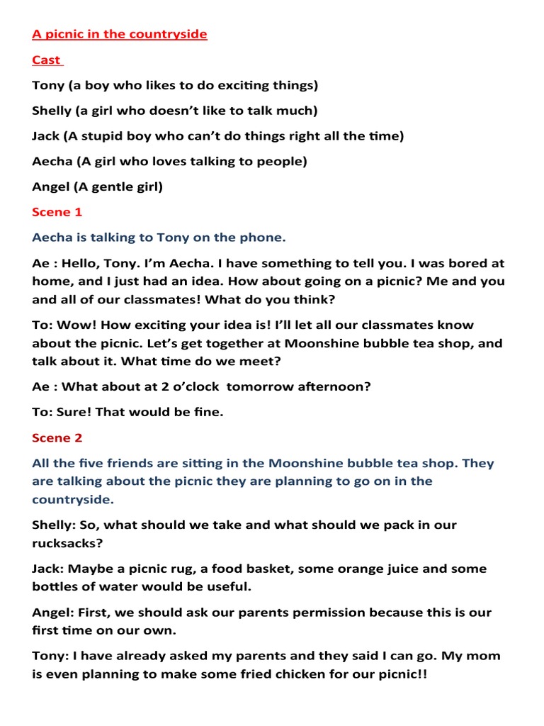 Countryside Picnic Adventure Story | PDF