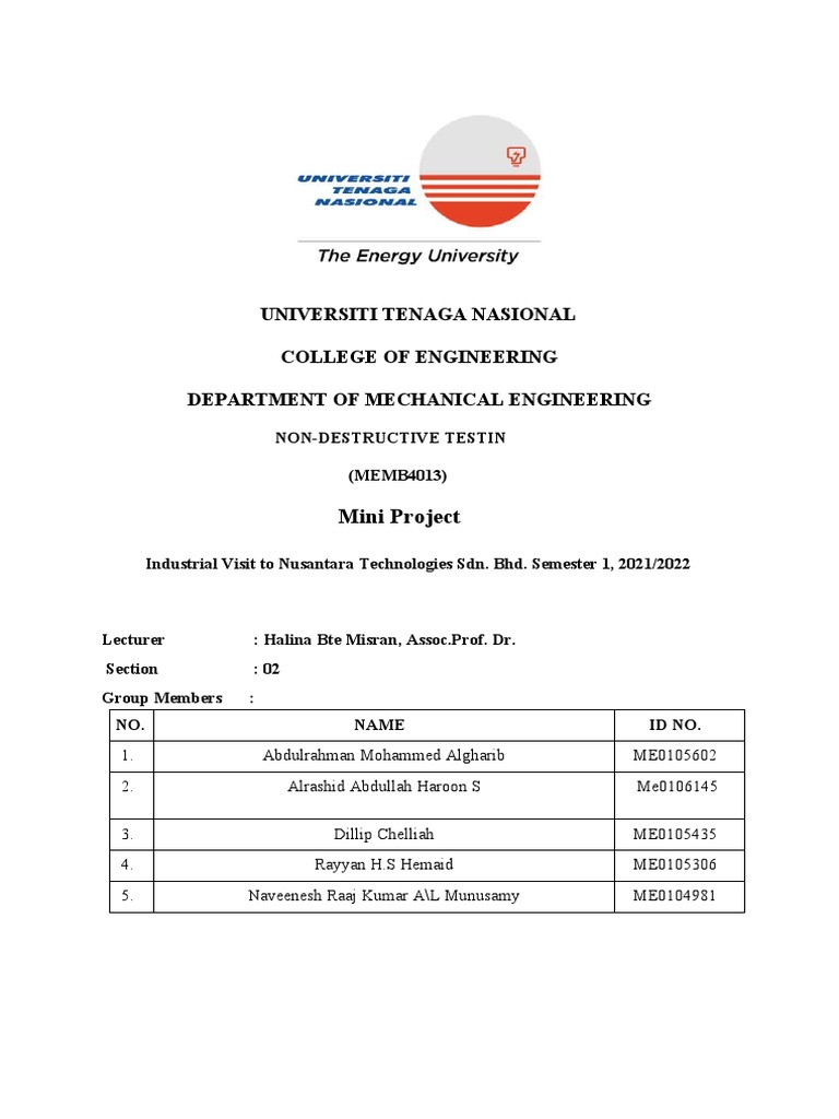 NDT - FINAL Report - Sem1 | PDF | Nondestructive Testing | Ultrasound